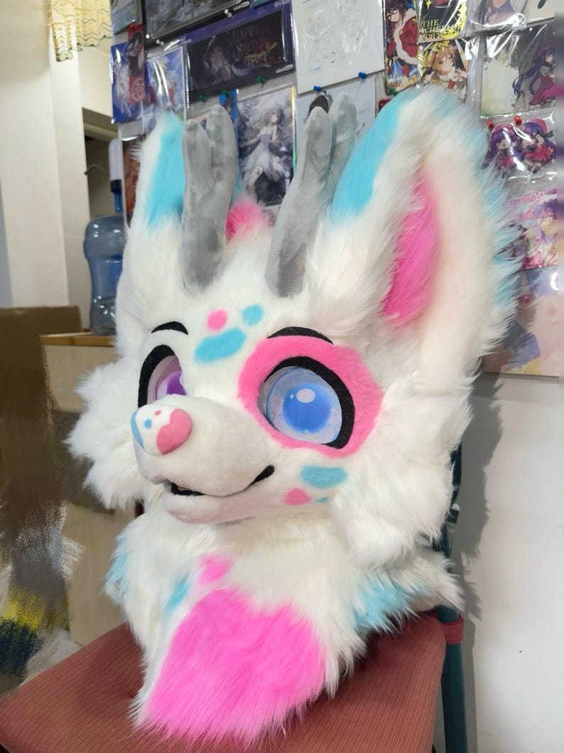 Fursuit Head Commission Open[showcase-not for Sale] Candy-colored ...