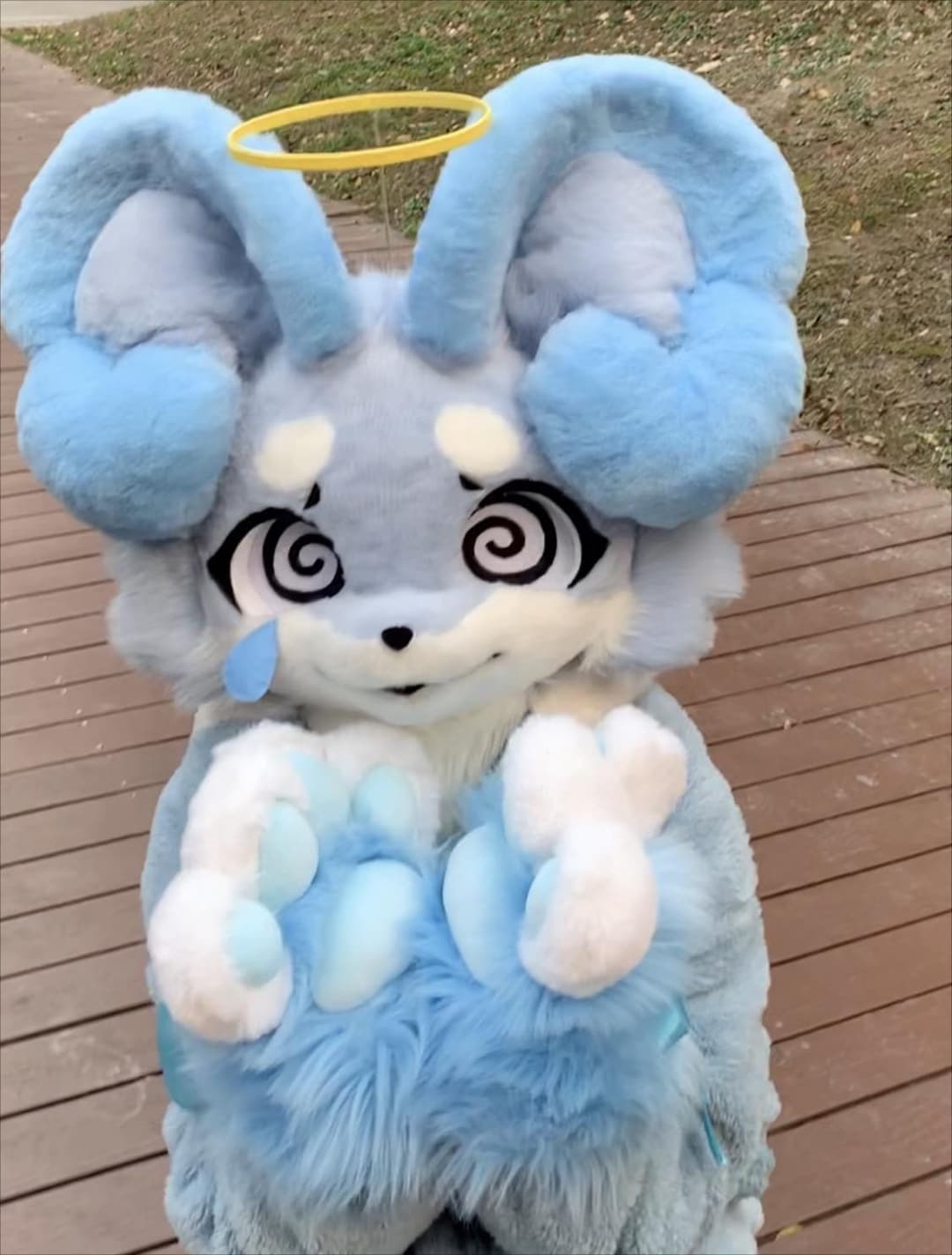Fursuit Head Comission OPEN [showcase-not for Sale] Blue & White Kemono ...