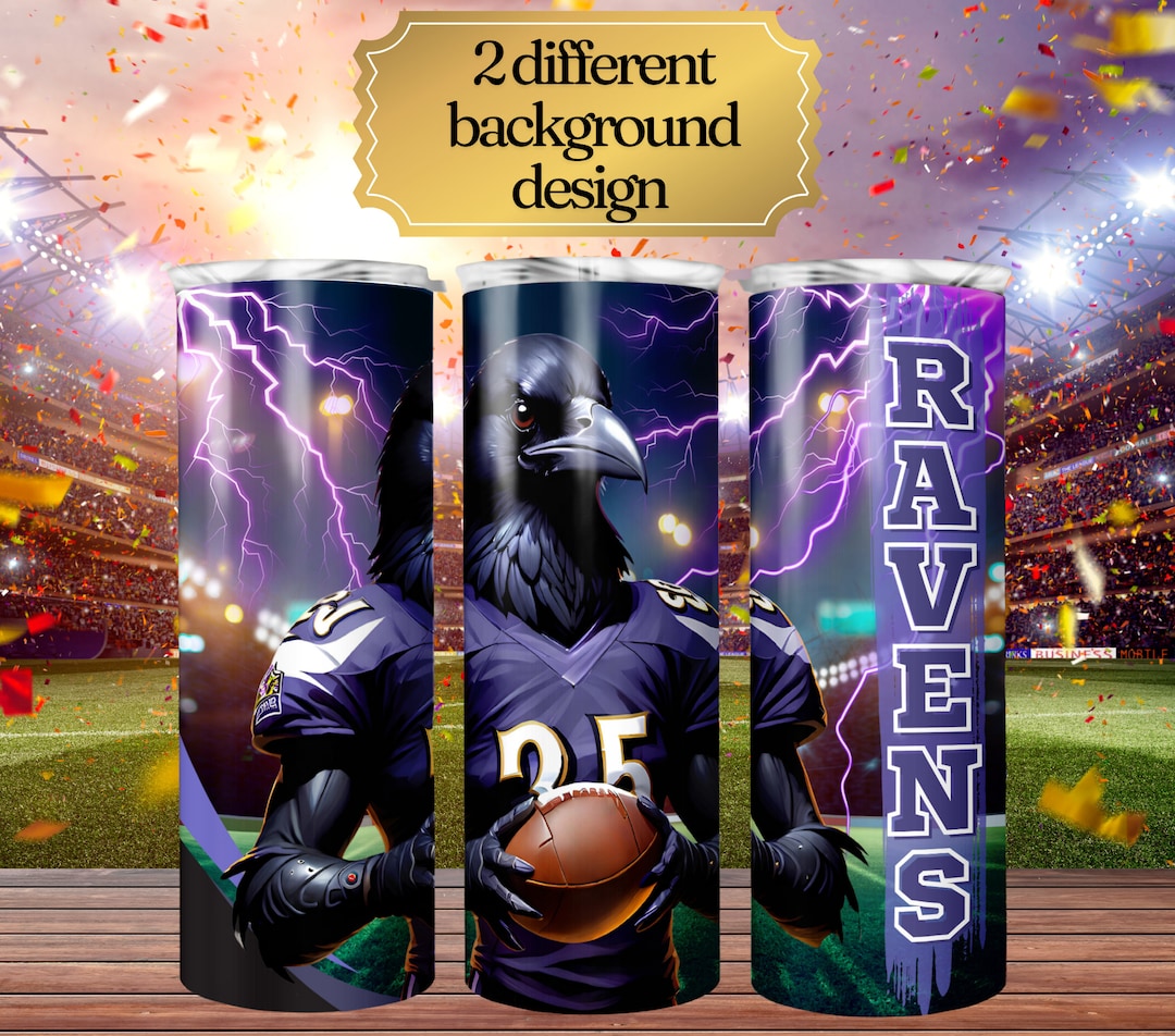 Raven 20oz Skinny Tumbler Wrap PNG, Sport 20oz Tumbler PNG, Mascot ...