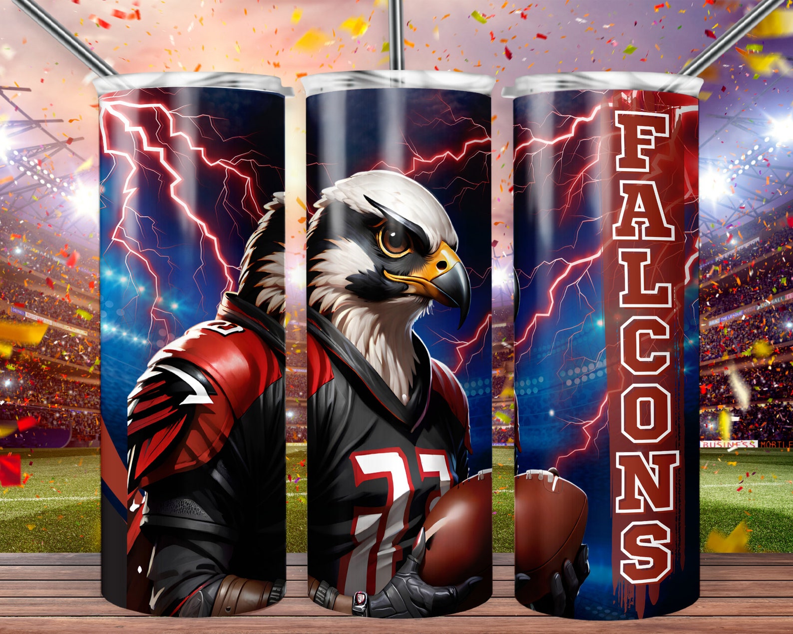 Falcon 20oz Skinny Tumbler Wrap PNG, Sport 20oz Tumbler PNG, Mascot ...