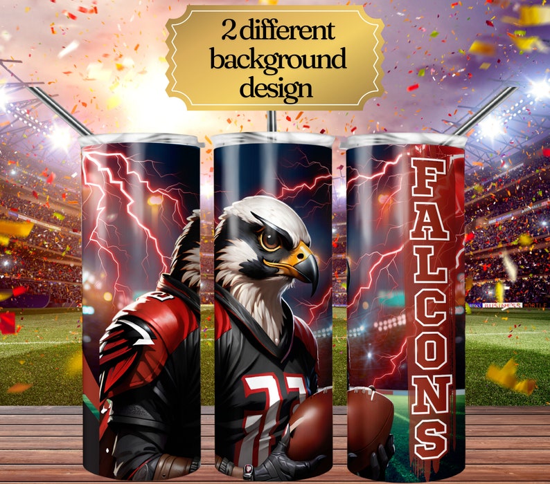 Falcon 20oz Skinny Tumbler Wrap PNG, Sport 20oz Tumbler PNG, Mascot ...