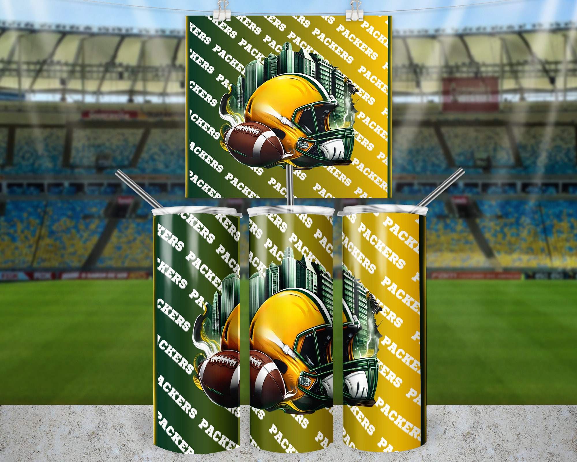 20oz Skinny Tumbler Wrap Design Sublimation, American Football Tumbler ...