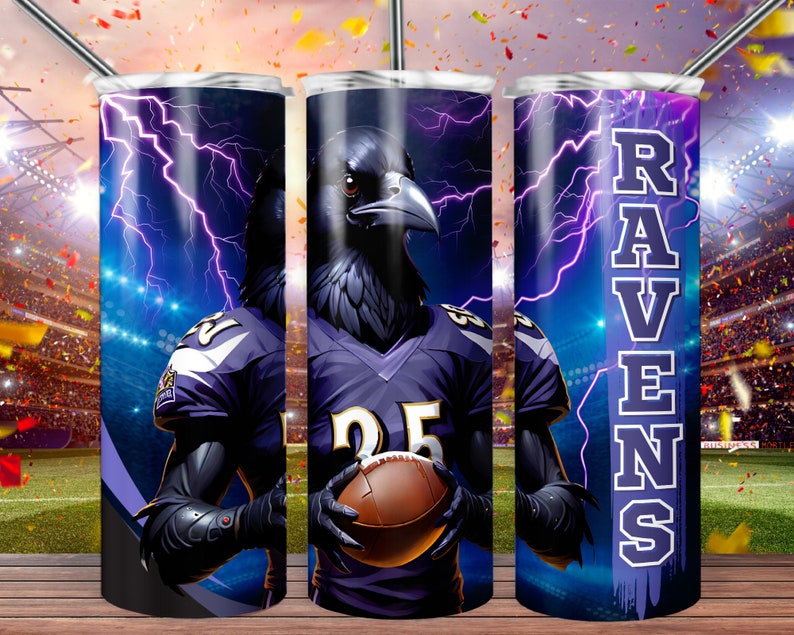 Raven 20oz Skinny Tumbler Wrap PNG, Sport 20oz Tumbler PNG, Mascot ...