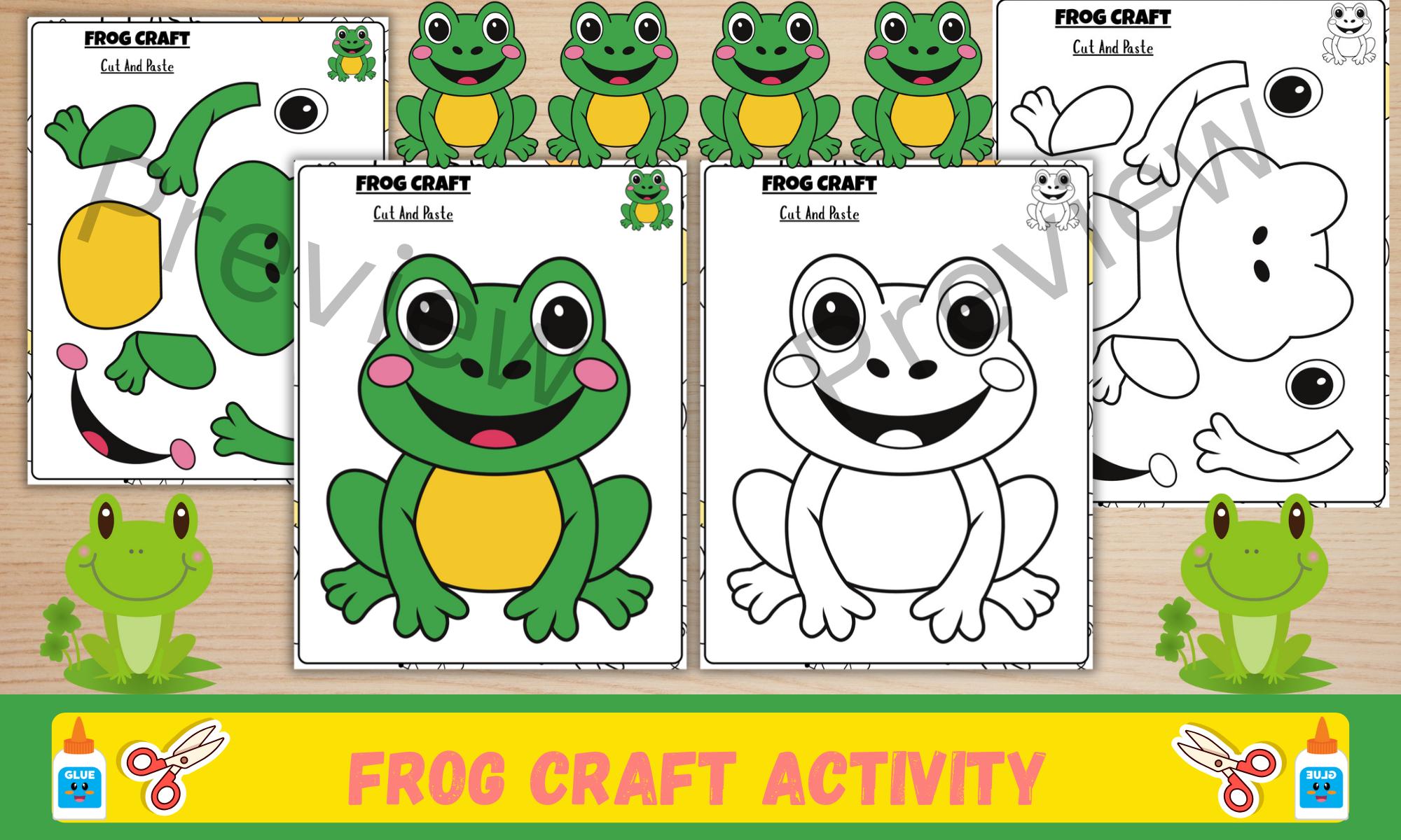 Frog Craft Activity | Spring Theme Activities| Cut and Paste Amphibian ...