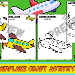Airplane Craft |transportation Themed | Cut&paste|hands-on Activity ...