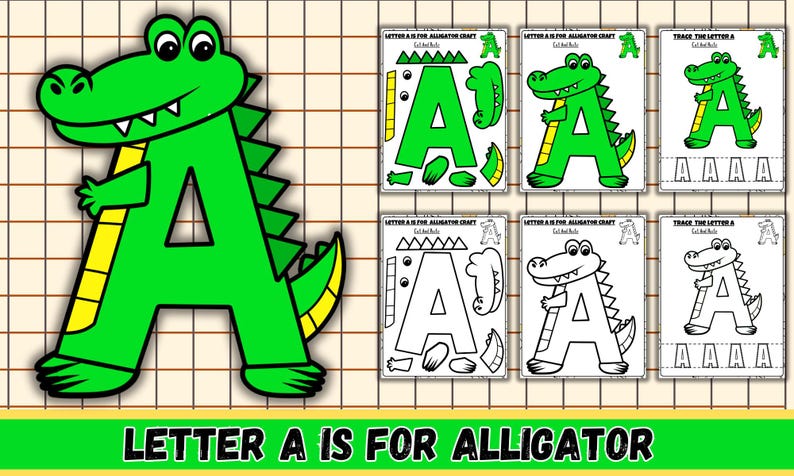 Letter A is for Alligator Craft | Alphabet Activity | Cut and Paste ...