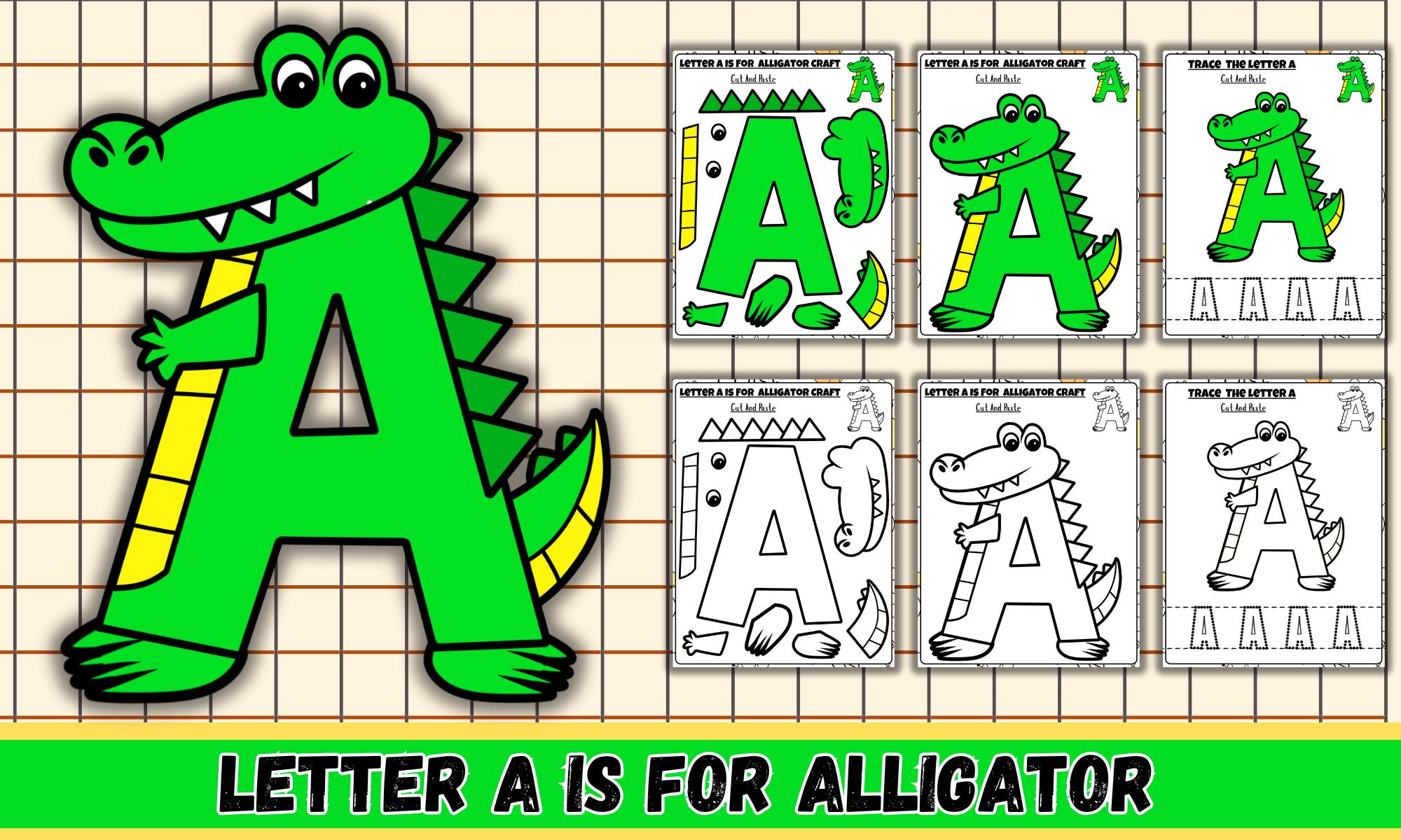 Letter A is for Alligator Craft | Alphabet Activity | Cut and Paste ...