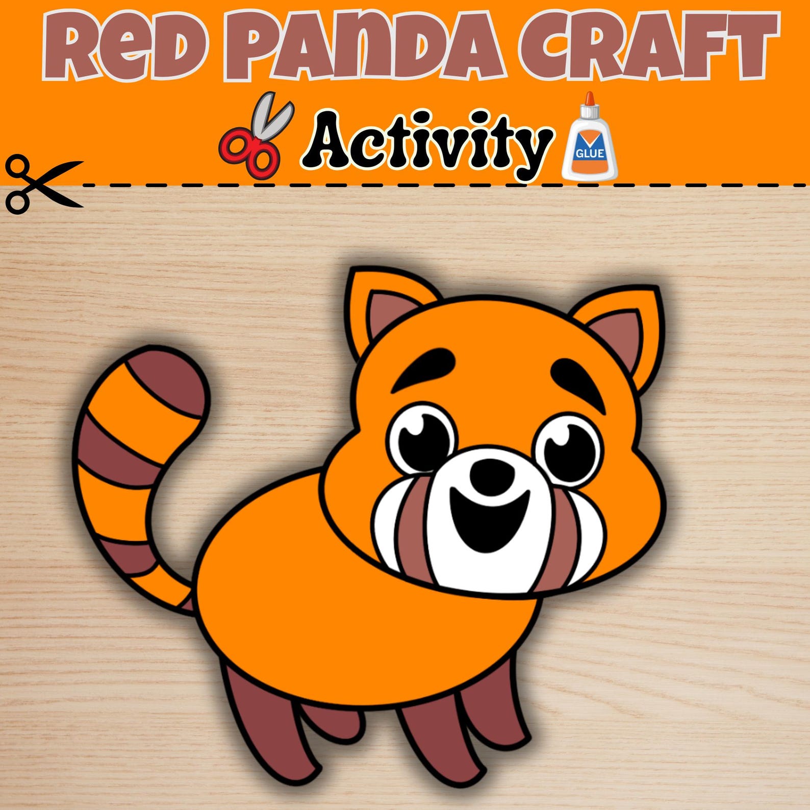 Red Panda Craft: Cut and Paste Animal Activity (PDF) - Etsy