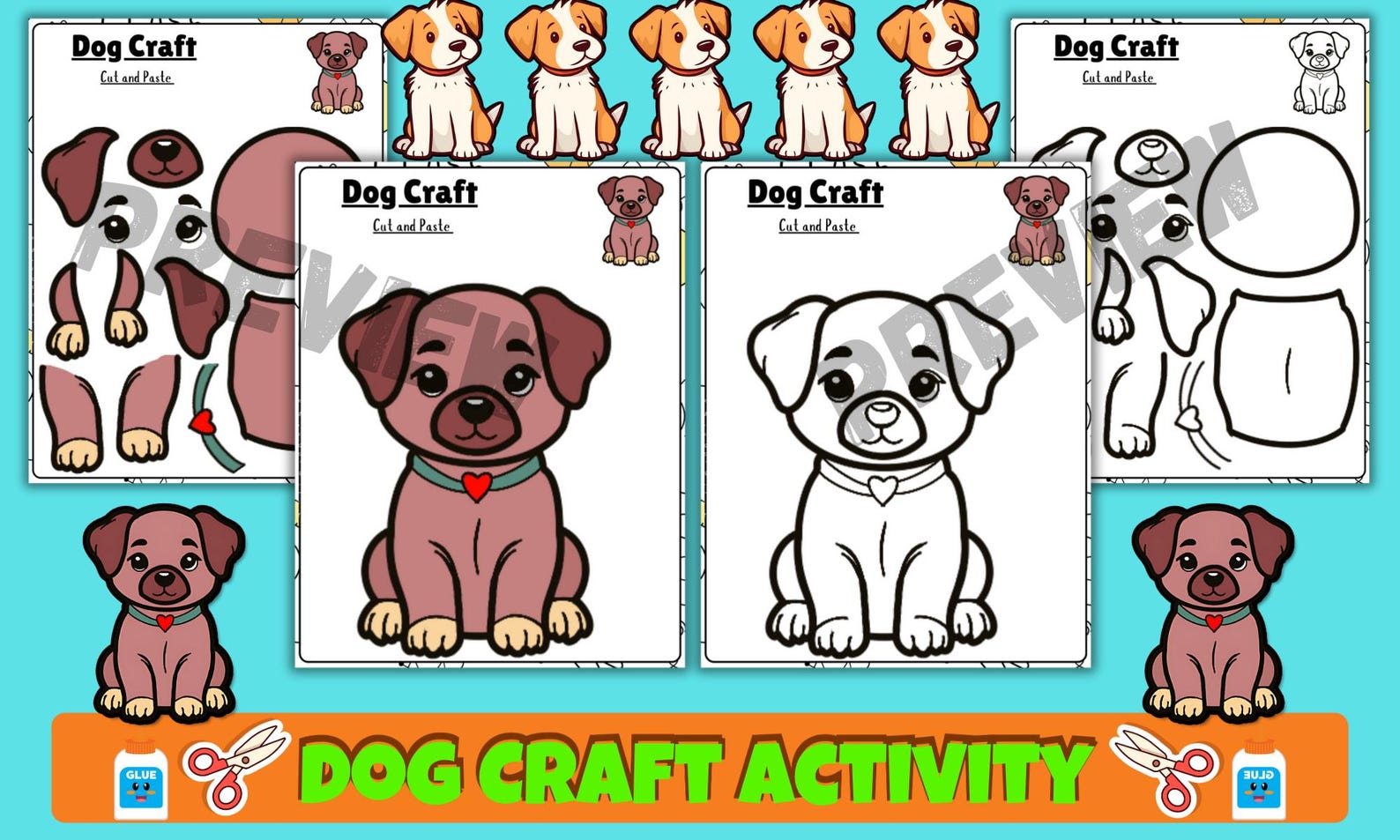 Dog Craft Activity | Printable Cut and Paste Worksheet | Pet Themed ...