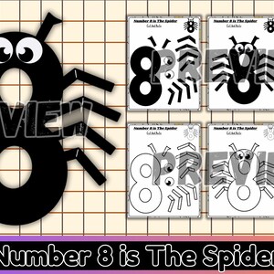 Number 8 Spider Craft | Preschool Halloween Math (digital Download) - Etsy