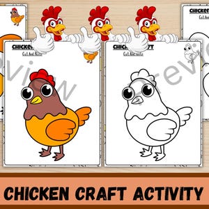 Chicken Craft | Farm Animal | Project Printable| Cut and Paste |E Arly ...