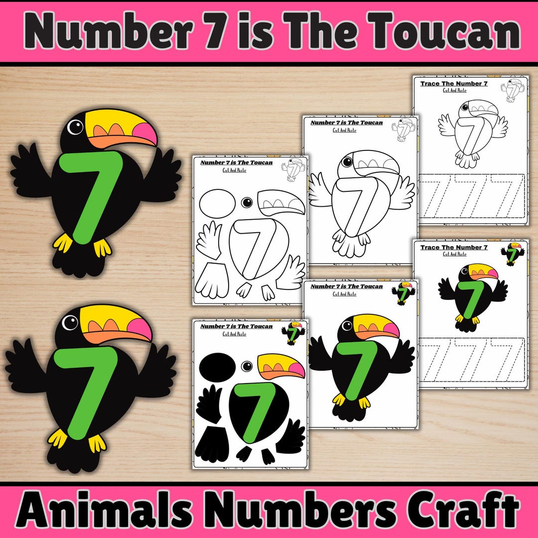 Toucan Number 7 Craft | Preschool Counting Activity (digital Download ...