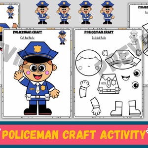 Policeman Craft | Community Helpers Activity | Cut and Paste Craft for ...