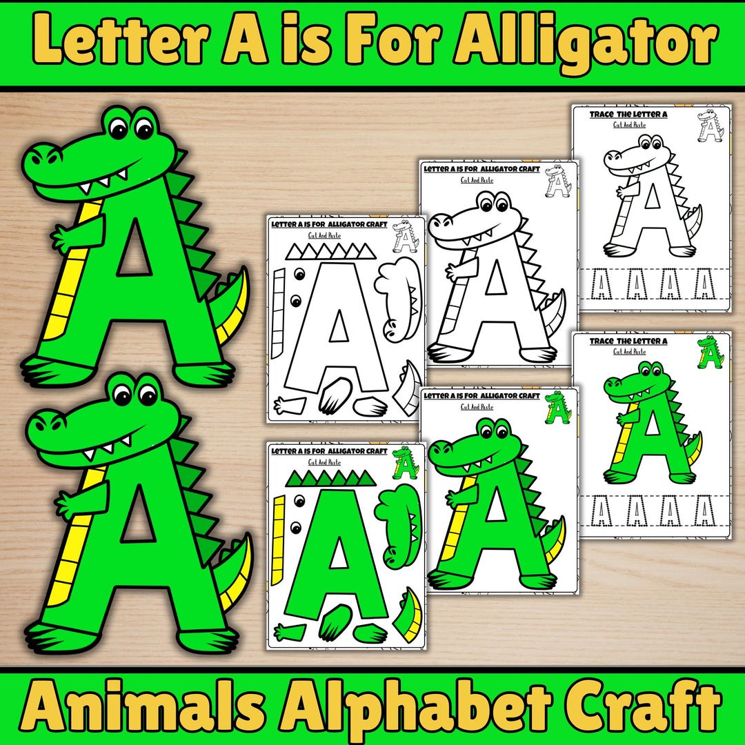 Letter A is for Alligator Craft | Alphabet Activity | Cut and Paste ...