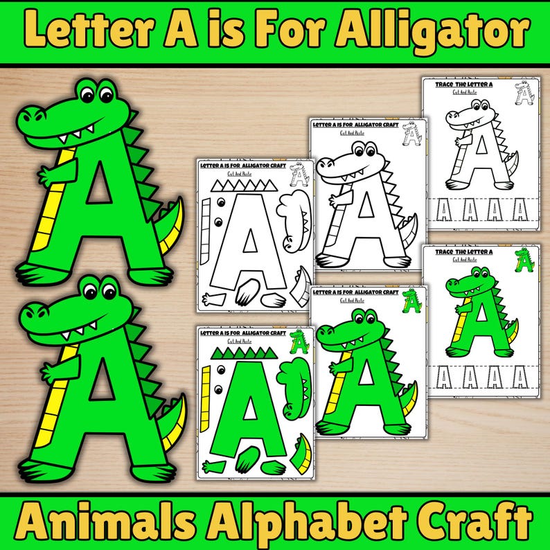 Letter A is for Alligator Craft | Alphabet Activity | Cut and Paste ...