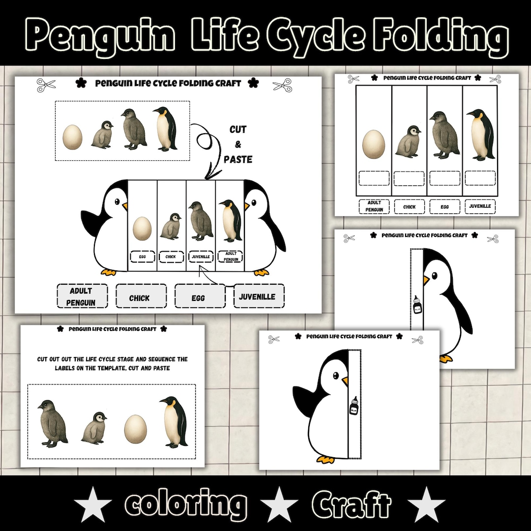 Penguin Life Cycle Folding Craft | Cut & Paste Science Activity| Winter ...