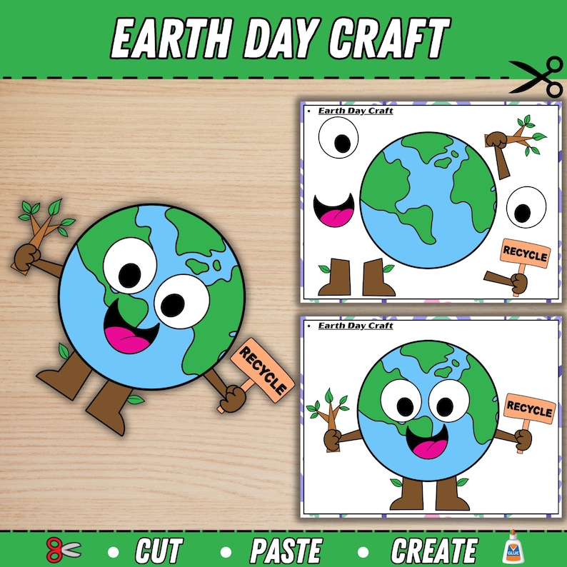Earth Day Craft | Cut & Paste Activity | Fun Environmental Craft for K ...