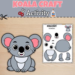 Koala Craft: Cut and Paste Animal Activity (PDF Pattern) - Etsy