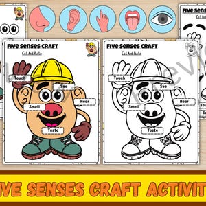 Five Senses Activity: Cut and Paste Printable Craft (PDF Pattern) - Etsy