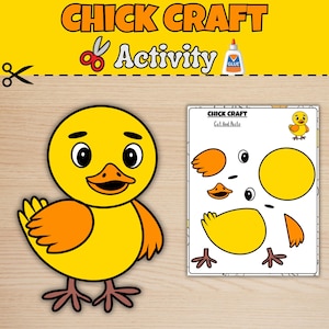 Chick Craft Activity | Spring Animal Cut and Paste (PDF) | Printable ...