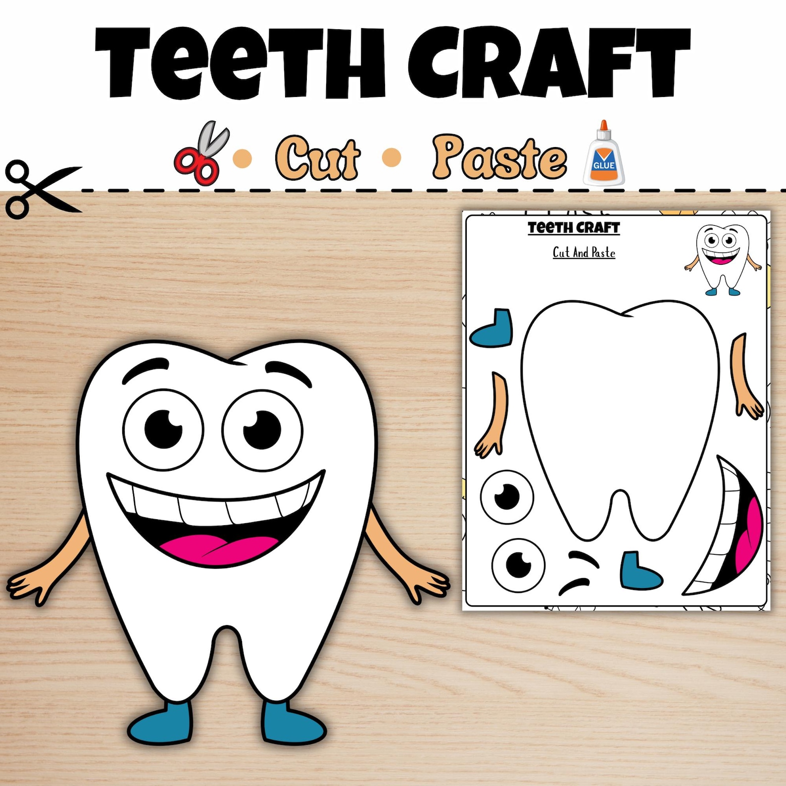 Dental Health Craft | Cut & Paste Activity for Kids | Month (february ...