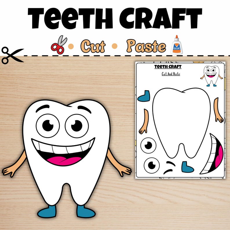Dental Health Craft | Cut & Paste Activity for Kids | Month (february ...