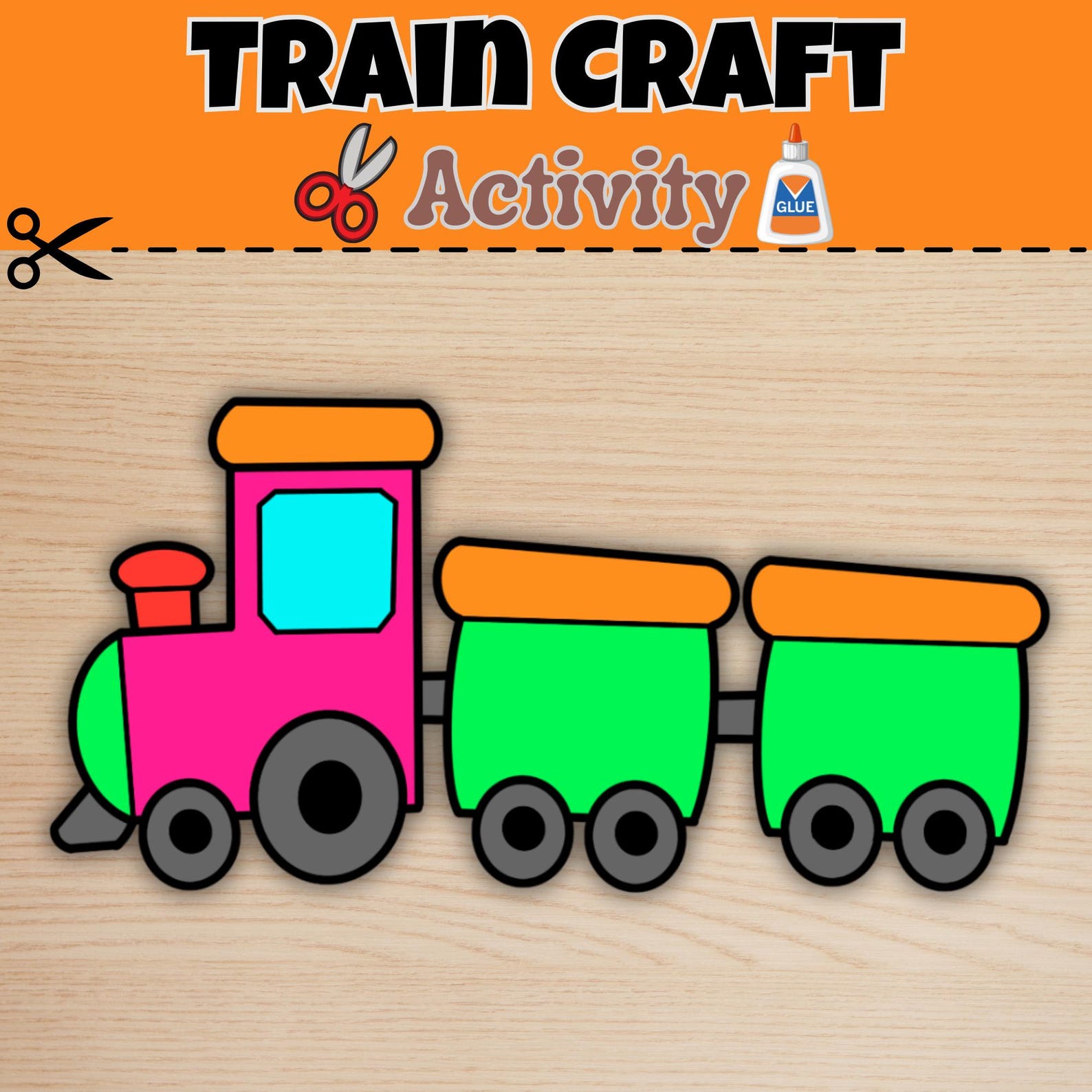 Train Craft Activity | Transportation Themed | Cut and Paste| Hands-on ...