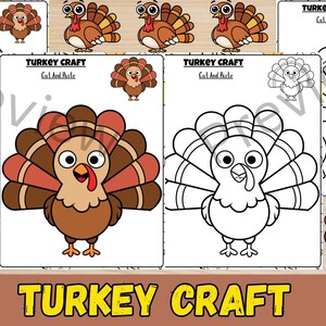 Turkey Craft | Holiday Activity | Cut & Paste Fine Motor Project - Etsy