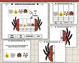 Spider Labeling Craft, Kids Printable Craft Template, Fall Craft ...