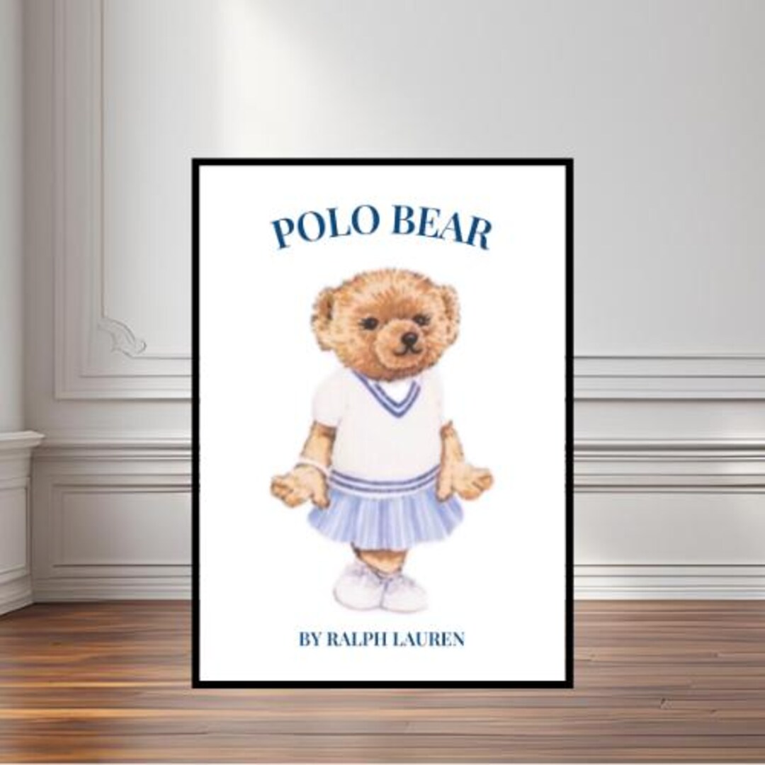 Polo Bear Set of 3 Poster | Letter, A4 Size Printable Poster | Vintage ...