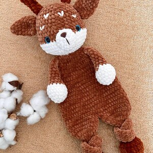 Crochet Deer Snuggler Pattern Deer Lovey Pattern Cute Animal Plushie ...