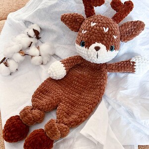 Crochet Deer Snuggler Pattern Deer Lovey Pattern Cute Animal Plushie ...