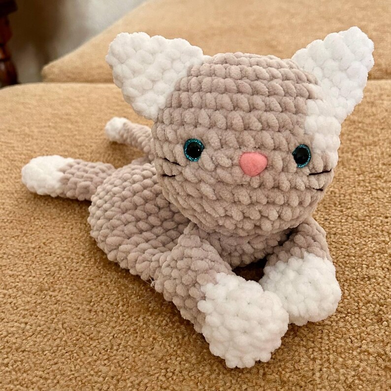 Crochet Cat Kitty Lovey Kitty Snuggler Pattern Amigurumi Kitten Plushie ...