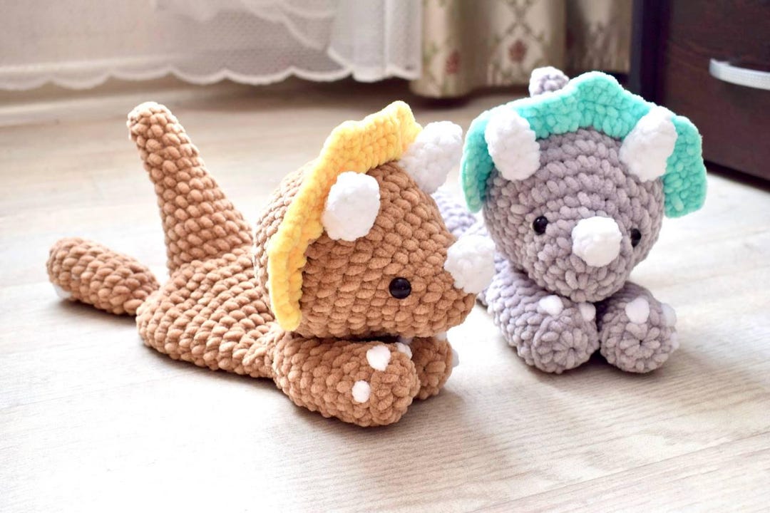 Crochet Dinosaur Snuggler Pattern Amigurumi Dino Lovey Pattern Cute ...