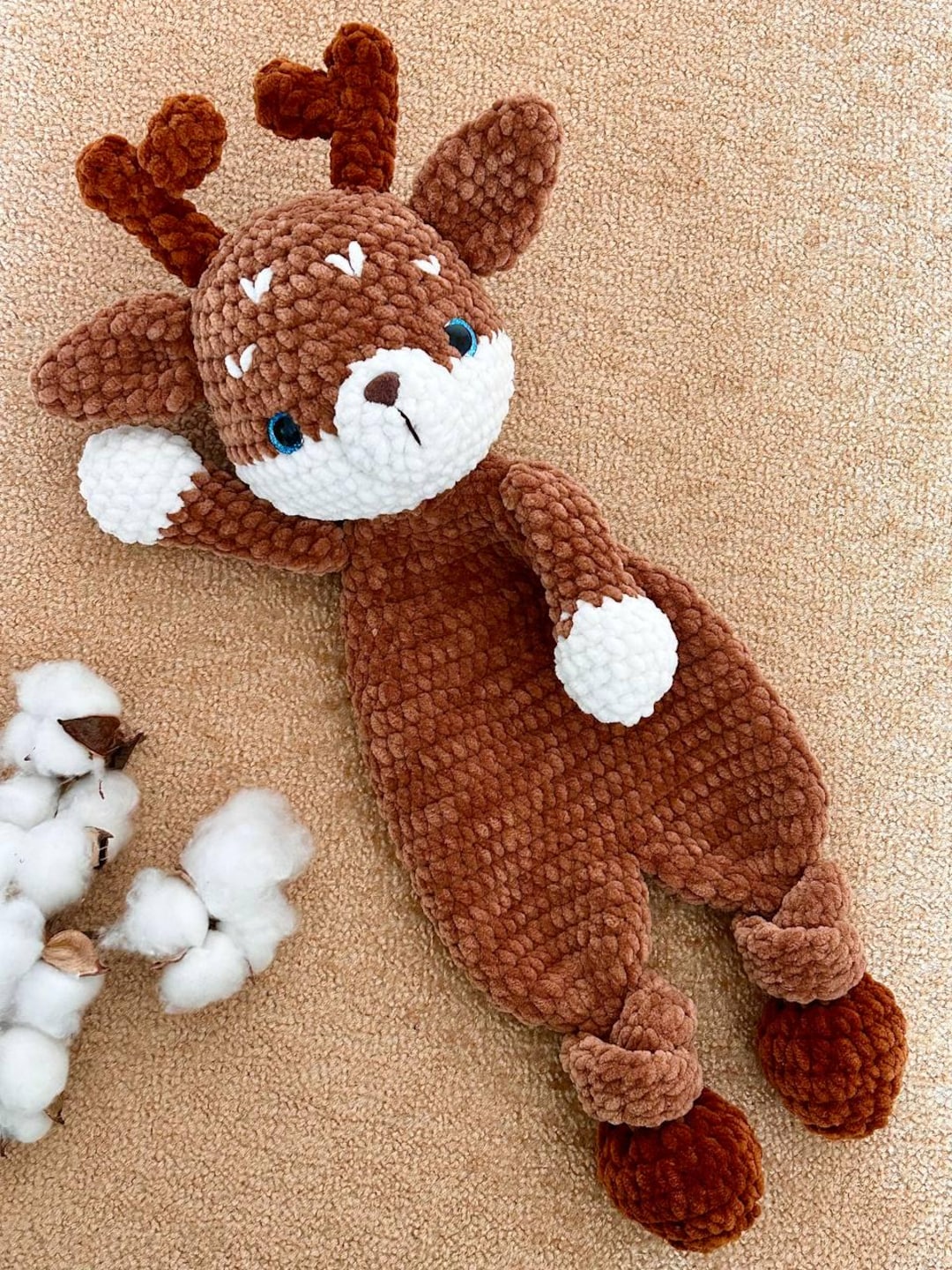 Crochet Deer Snuggler Pattern Deer Lovey Pattern Cute Animal Plushie ...