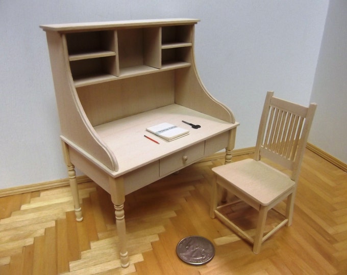 Miniature Unfinished Desk and Chair Set - Etsy