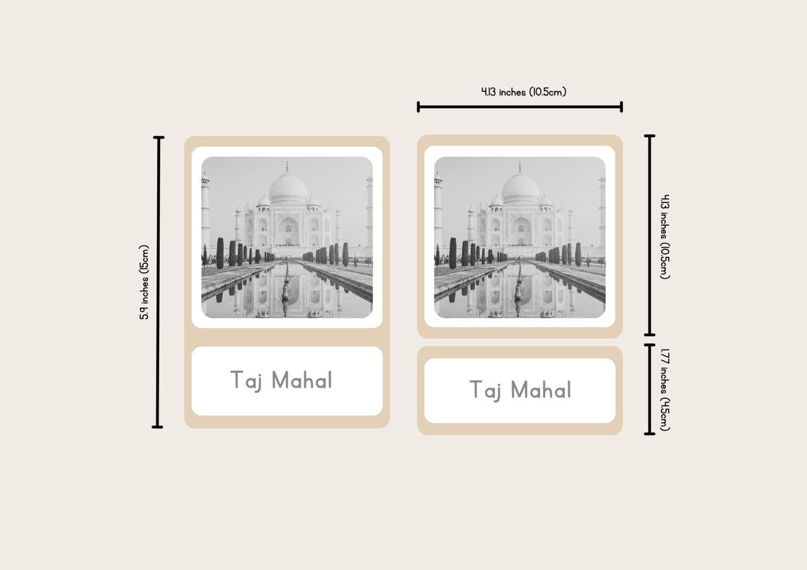 The Montessori 3-part Classified Cards: Famous Landmarks. This PDF is a ...