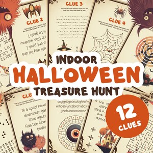 Halloween Treasure Hunt Clues, Monster Scavenger Hunt Clues, Indoor ...