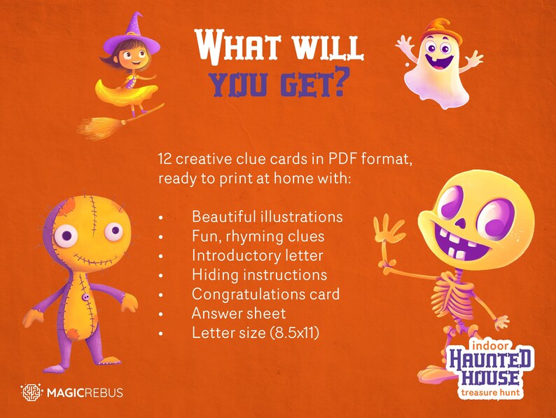 Haunted House Scavenger Hunt: Spooky Clues for Kids, Indoor Treasure ...