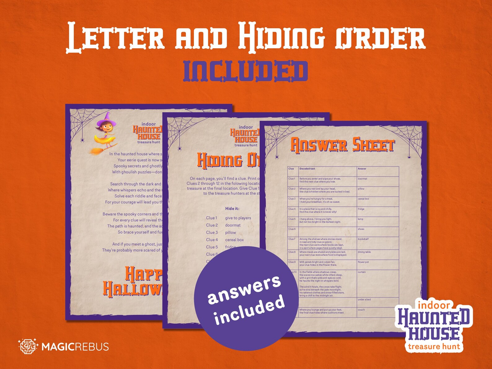 Haunted House Scavenger Hunt: Spooky Clues for Kids, Indoor Treasure ...