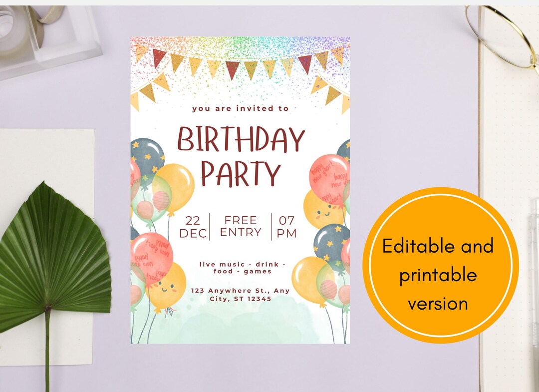 Play Printable Birthday Invitation, Park Editable Invitation, Play ...