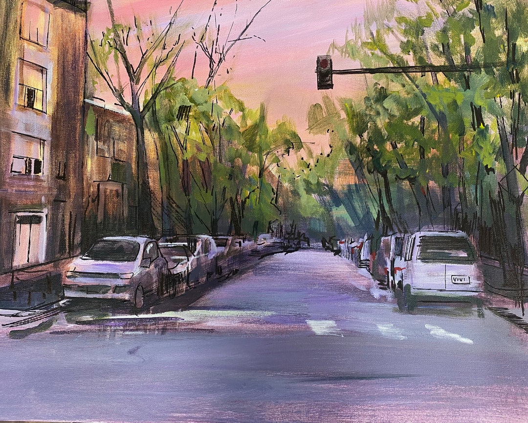 One Hour Acrylic Study 16 X 20 Side Street 1 Etsy