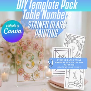 Painted Glass Number Template - Etsy