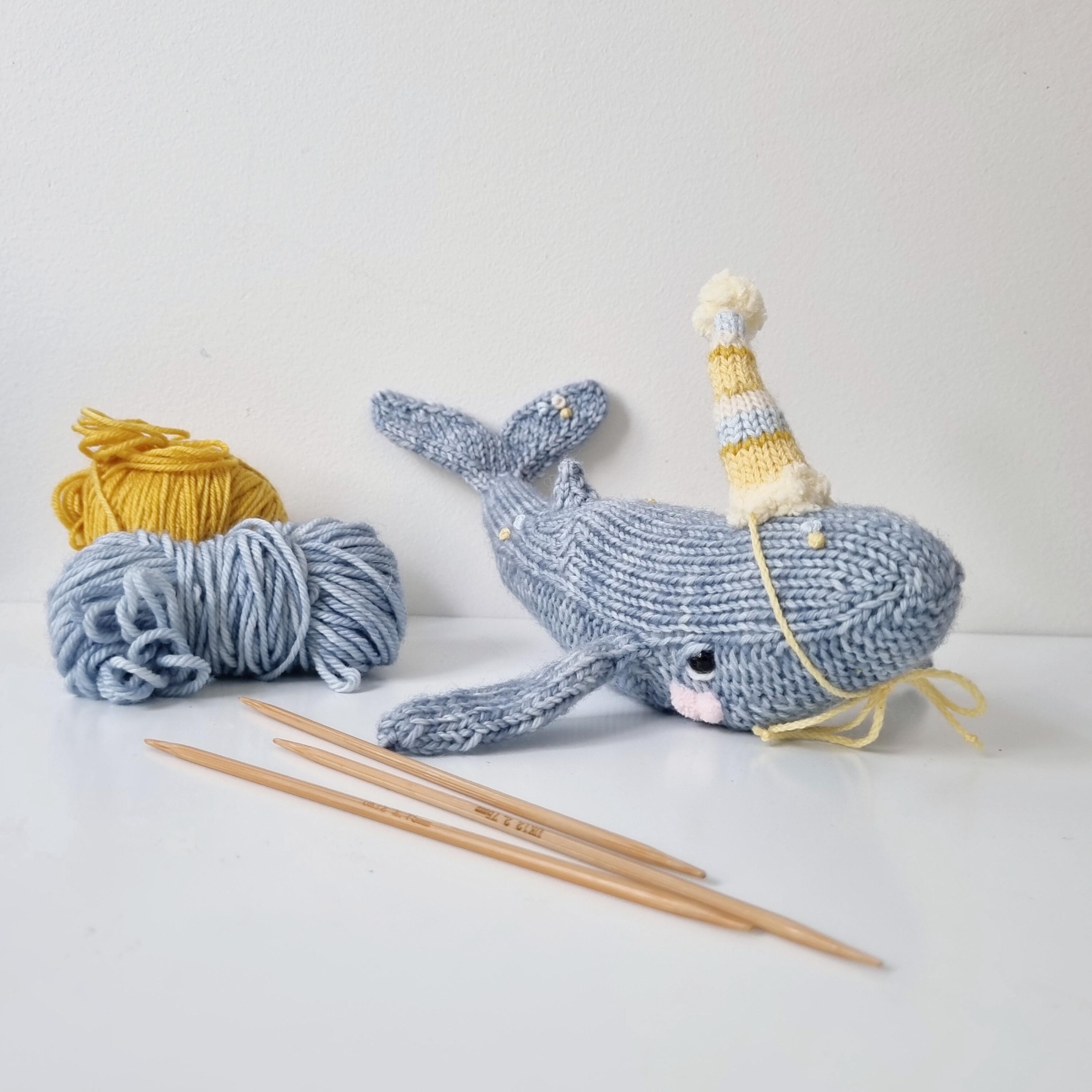 Knitted Blue Whale, Whale Toy, Whale Art, Handmade Knit Whale, Whale ...