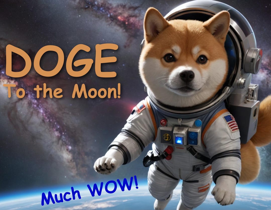 Doge TO THE MOON Digital Download. Much Wow, Doge Dog, Dogecoin ...