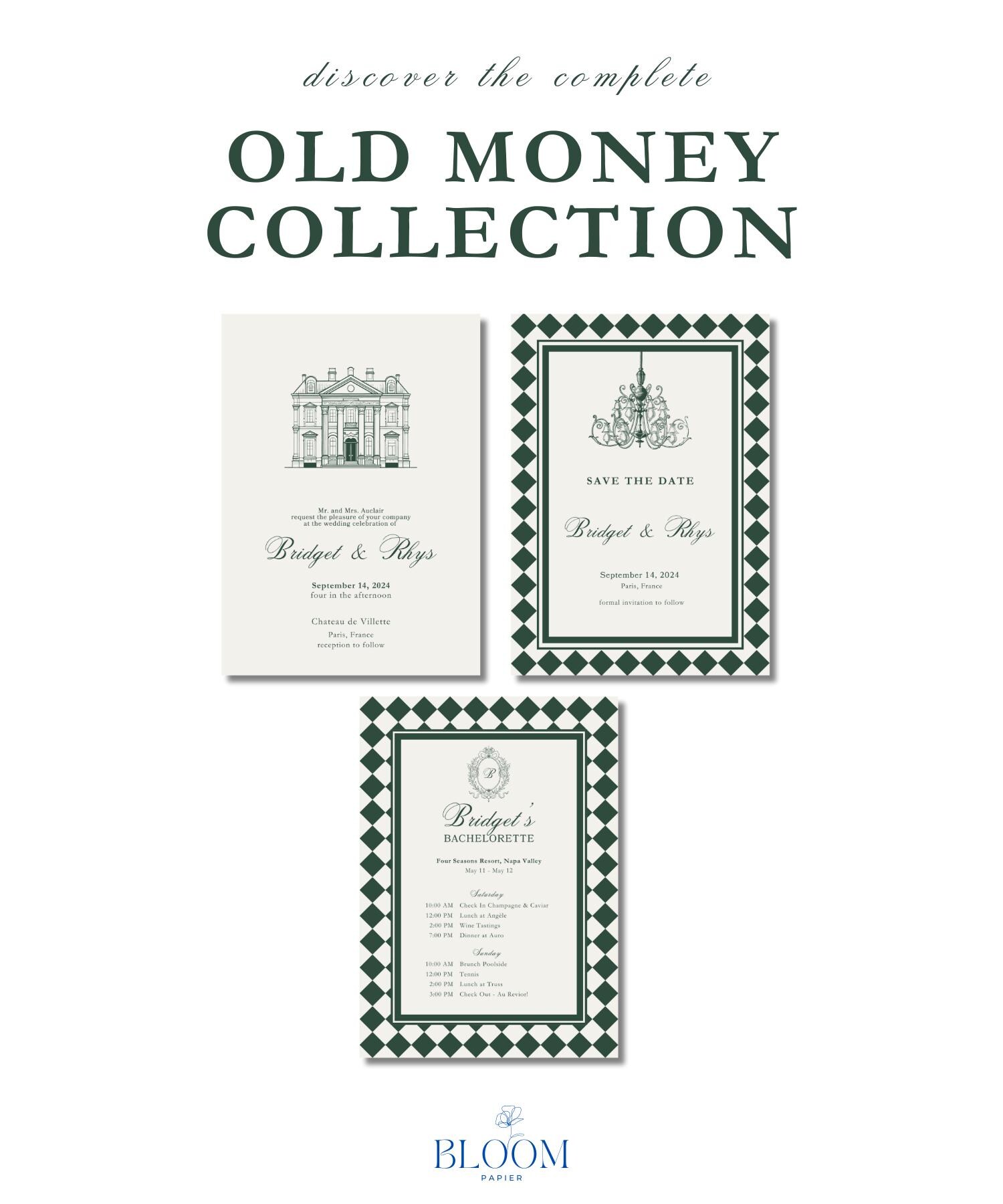 Old Money Collection - Wedding Invite (digital Download, Editable Canva ...