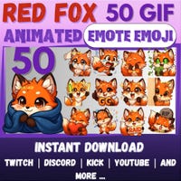 Fox Emotes/ Fox Chibi/ Emotes Discord/ Emotes Twitch/ Animal Emotes - Etsy
