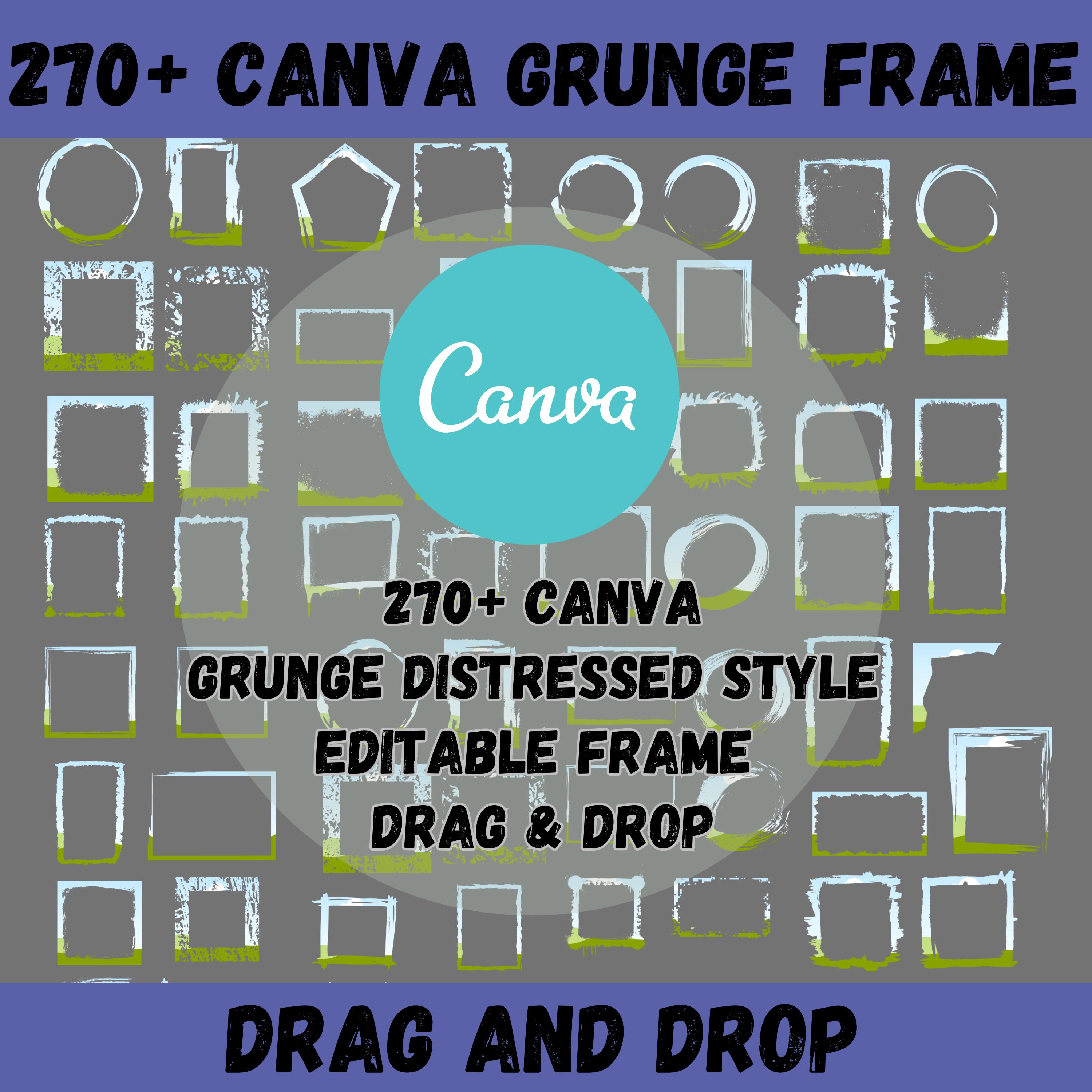 MEGA 270 + Bundle | Canva Frame Grunge Distressed Bleach Border Edge ...