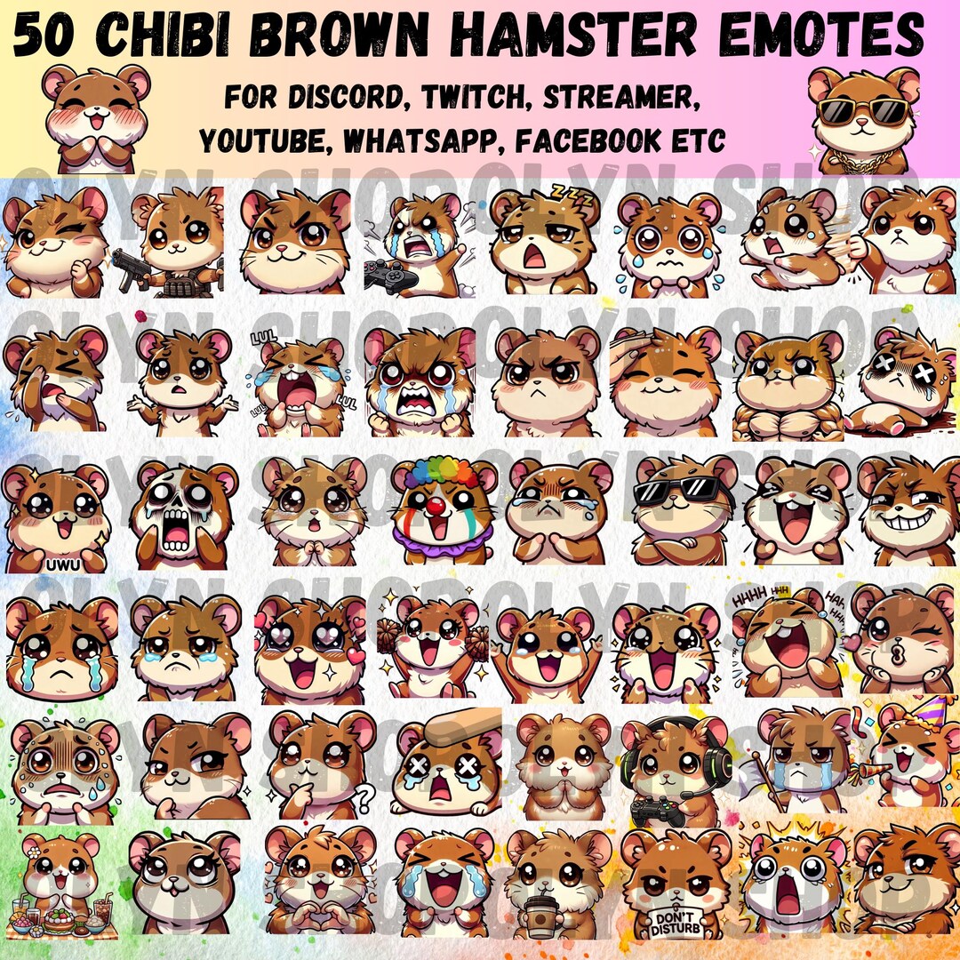 50 BROWN HAMSTER EMOTES Pack Whatsapp | Twitch | Discord | Youtube ...