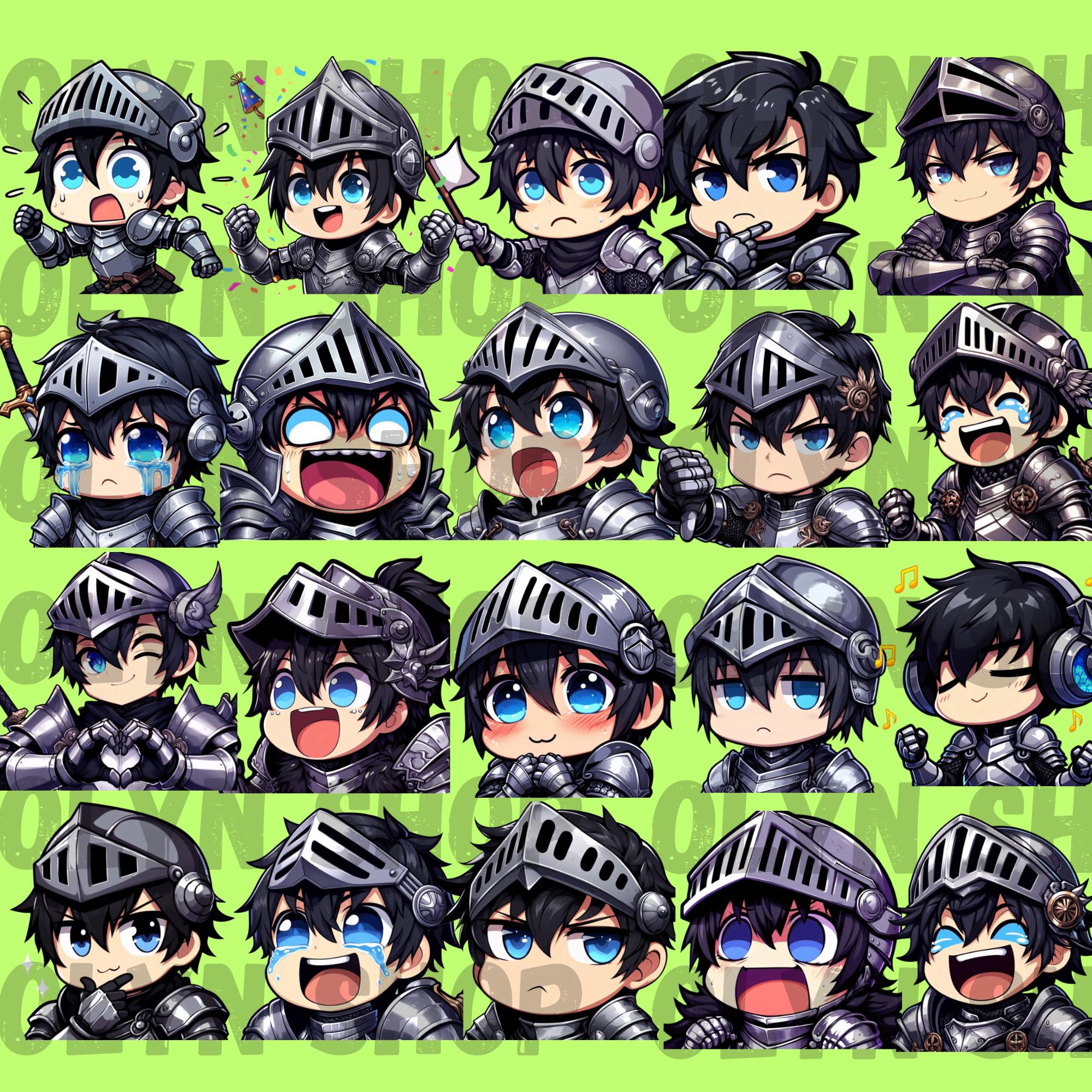 50 Chibi Knight Emotes: Twitch, Discord, Youtube, Facebook, Whatsapp ...